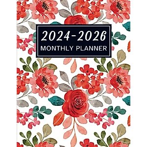 2024-2026 Monthly Planner: Three Year Agenda January 2024 to December 2026 with Holidays