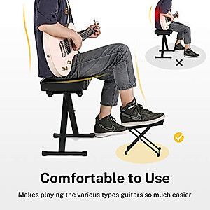 Donner Guitar Foot Stool Adjustable Guitar Leg Rest Step Footstool Black for Classical Guitar Player