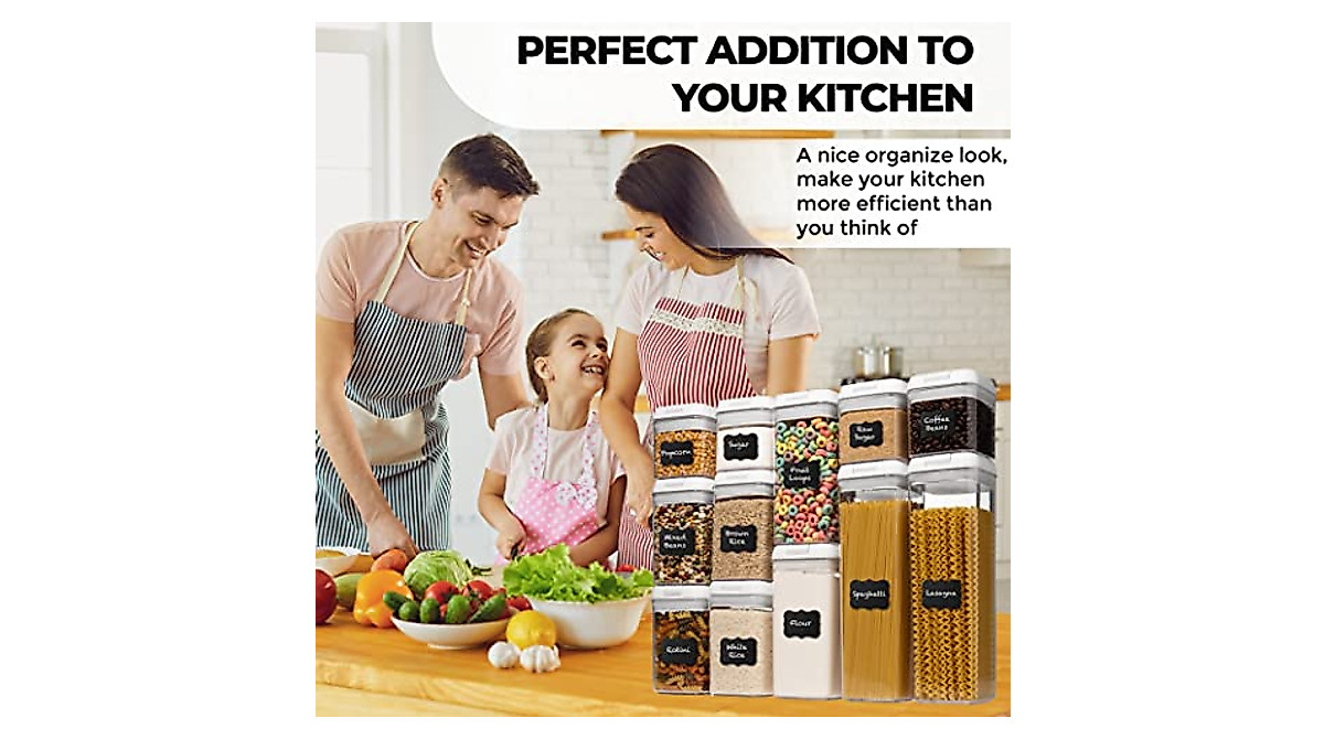 Shazo Airtight Food Storage Containers 12 PC Set for Kitchen Organization
