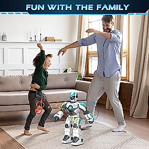 VATOS Remote Control Robot for Kids Extra Large, 15.4" Programmable RC Robot Toy with Sing Dance, Gesture Sensing & Voice Control Smart Robot, Rechargeable Robot for Toddler Boys Girls 3 4 5 6 8+