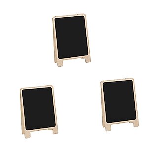 Cabilock 3pcs Message Board Black Chalkboard Sign Wooden Tabletop Chalkboard Sign Blackboard Tags Wood Mini Blackboard Small Chalkboard Signs Small Easel Memo Boards Memorandum Cypress Food