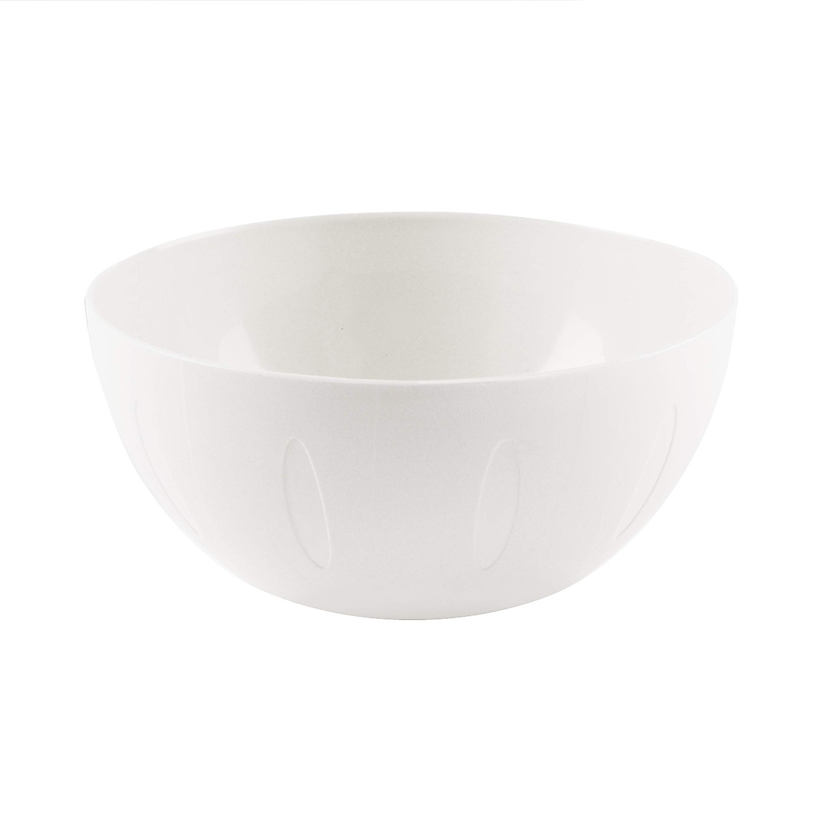 YBM Home 8-Inch Plastic Serve Mixing Bowl for Everyday Meals - Ideal for Cereal, Snacks, Popcorn, Salad, and Fruits, Microwave Safe, White