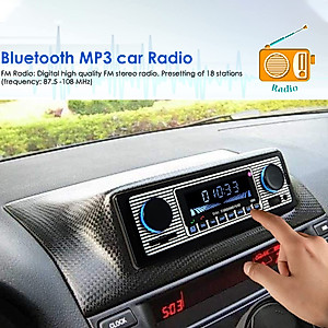 iayokocc Smart Player Bluetooth Retro MP3 FM Auto Accessories Electronic Car Radio Stereo