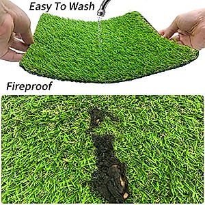 6+1 Pack Chicken Nesting Box Pads with Vegetable Skewer String Feeder, Washable Nesting Pads for Chicken Coop, Artificial Grass Rug Carpet Synthetic Turf Mat - 12"x12"x0.78"