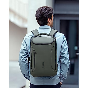 Muzee Business Backpack for Men,Waterproof and Travel Laptop Backpack with USB Charging, Fits 17 Inch Laptop and Tech Gear