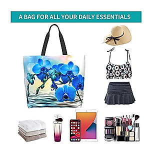 DHWUIASF Beautiful Orchid Printed Large Capacity Portable Tote Shoulder Bag, Suitable For Shopping