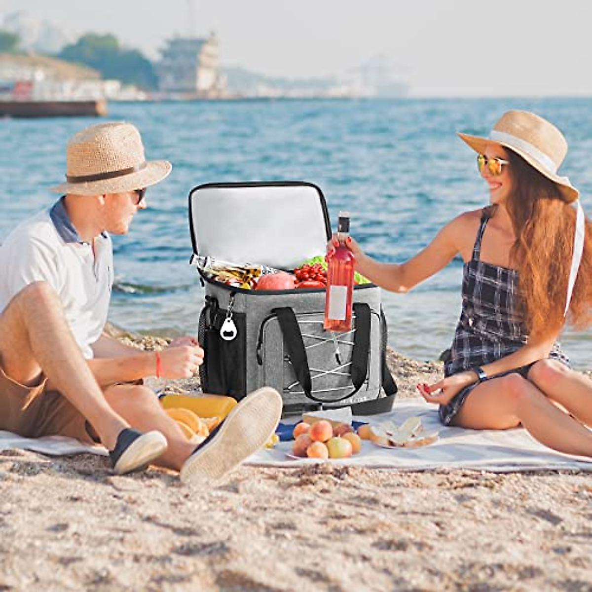 Realcool Soft Cooler Bag 35/45 Can, Collapsible Cooler Insulated Leak Proof, Large Lunch Box for Men Women, Soft-Sided Cooler for Picnic, Grocery, Beach, Camping, Travel