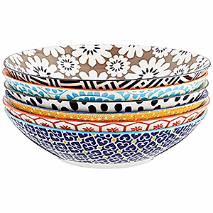 Certified International Chelsea All Purpose Porcelain Bowls, Set of 6, Multicolor, 32 ounces