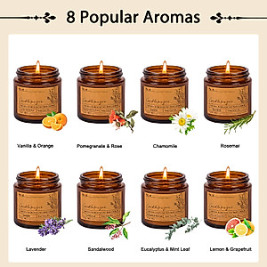 Fixwal 8 Pack Scented Candles Gifts for Women, 3.5oz Glass Jar Soy Candles for Birthday Valentine Mother's Day