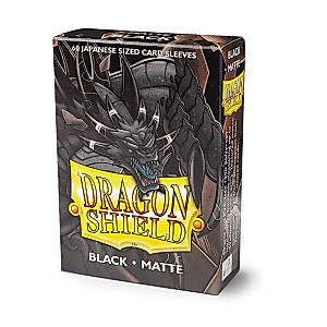 Arcane Tinman Dragon Shield Japanese Size Sleeves – Matte Black 60CT - Card Sleeves Smooth & Tough - Compatible with Pokemon, Yugioh, & More – TCG, OCG,ART11102