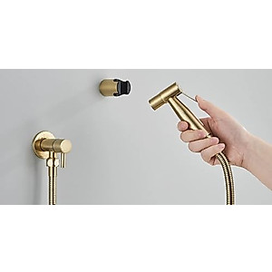 GMWARDDF Shower Sets for Bathroom Matte Black Bidet Single Cold Water Bidet Faucet Stainless Steel Bidet Water Crane for Toilet Brushed Gold