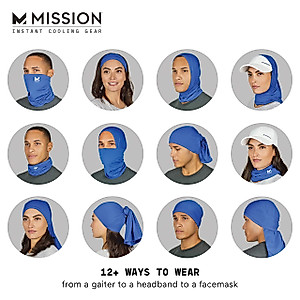 MISSION Cooling Neck Gaiter 12+ Ways To Wears, Face Mask, UPF 50, Cools when Wet Matrix Camo Blue
