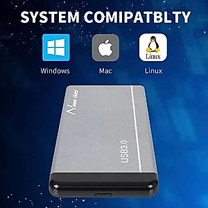 U&D 750GB 2.5 inches Portable External Hard Drive USB3.0 Mobile HDD Storage Compatible for PC, Desktop, Laptop, Mac, MacBook, Chromebook, Xbox One, Xbox 360, PS4 (750GB, Grey) UK-XJL-SXT-N21