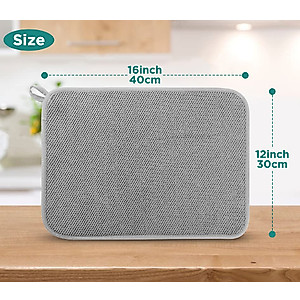 GeeRic Microfiber Dish Drying Mat, Super Absorbent Kitchen Dish Drying Pad, Reversible for Countertop, 12 * 16 inch Gray