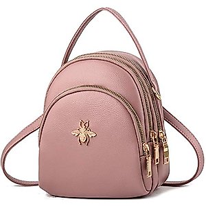 NUWA Small Crossbody Bag Mini Backpack Purse Shoulder Cellphone Women Girl Cute Lady Handbags (Pink)