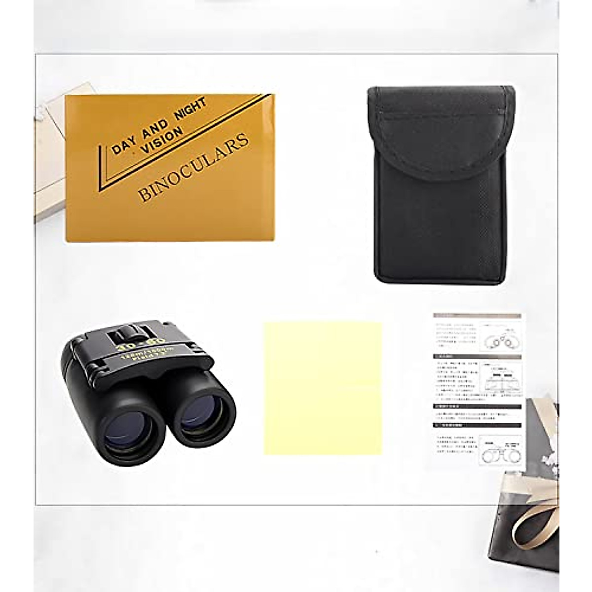 Portable Mini Binoculars,30x60 Zoom Wide View Angle Folding Binoculars Telescope with Low Light Night Vision for Outdoor Bird Watching Camping Hiking Traveling