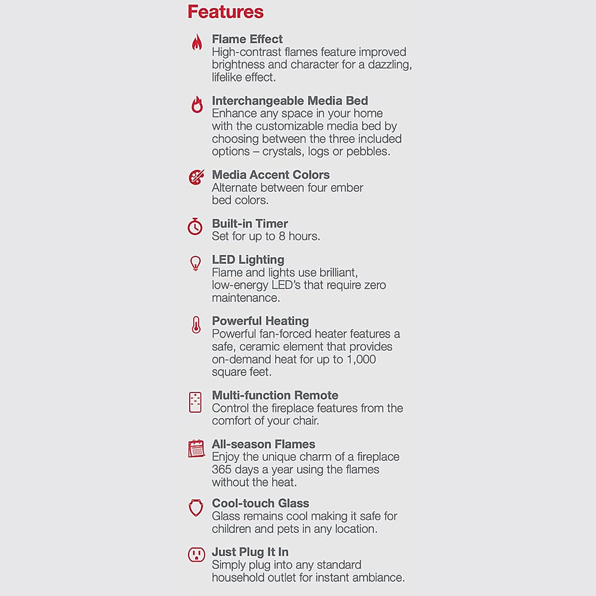 Dimplex Winslow 42" Wall-Mounted/Tabletop Electric Linear Fireplace (Model: SWM4220), 4777 BTU, 120 Volt, 1400 Watt, Black