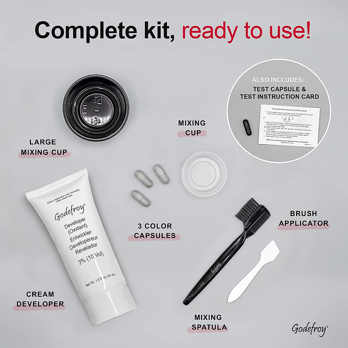 Godefroy Barbers Choice 3 Application Beard and Mustache Dye For Men, 6 weeks of Cover For Gray Facial Hair, Light Medium Brown