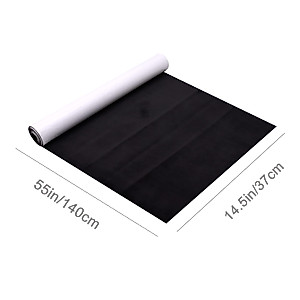 Y.A. LOTUS Microfiber Fabric Self-Adhesive Suede Look, Premium Synthetic Leather - Stretch Film Fabric Perfect for car Interior Decorate -14.5in x 55in, Black