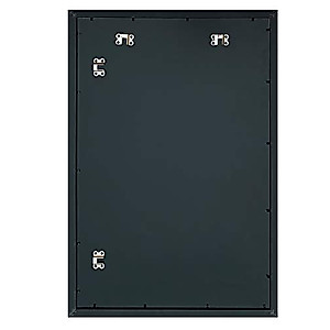 Frame Amo Black 16x24 Picture Frame, 11.5x17.5 White Mat Opening for 12x18 Image, 1 Inch Border, Acrylic Front