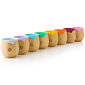 Bamboo Baby and Toddler Sippy Cup - 5 Oz Eco-Friendly Dinky Cup with Cute Silicone Drip Rim for Teeth and Gum Protection - Ideal Toddler Transition Cup (Lilac)