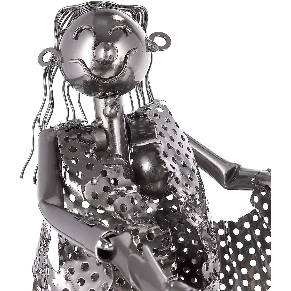 BRUBAKER Bottle Holder Dancing Couple - Pair Sculpture Metal - Bottle Stand - with Greeting Card - Wedding Favours