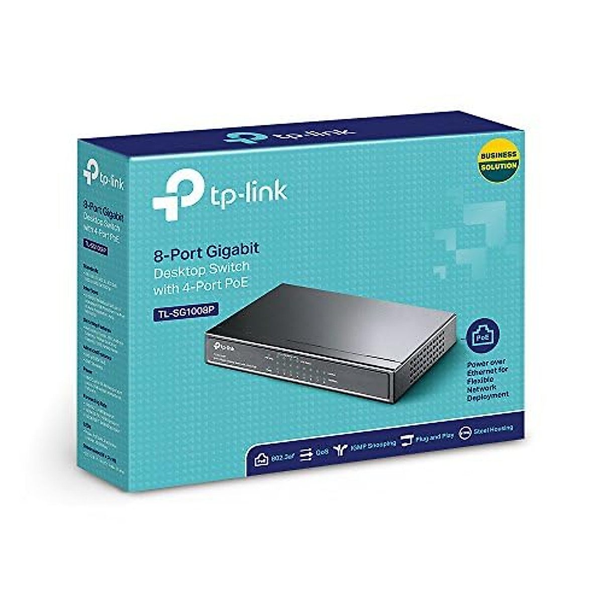 TP-Link PoE Switch Gigabit 8 Port | 4 Port PoE 55W | 802.3af Compliant | Shielded Ports | Traffic Optimization | Plug and Play | Sturdy Metal (TL-SG1008P) (Renewed)