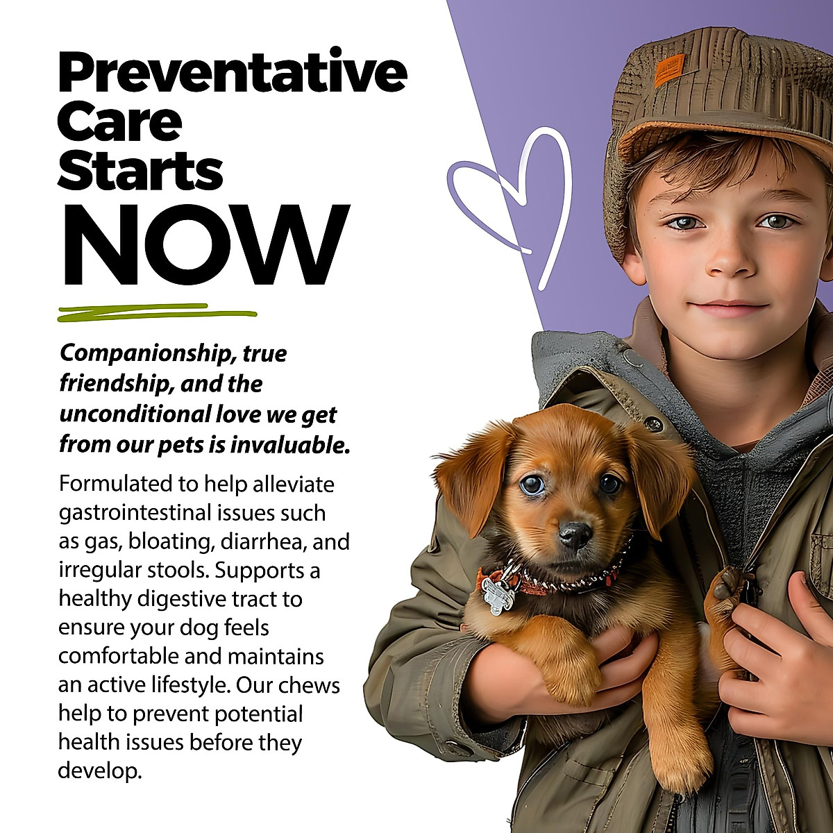 ANP Advanced Prebiotic & Probiotic Natural Chews for Dogs - No Animal Proteins, Gut Flora Health, Clinically Studied ProSEB Multi® for Digestive Health, Including Diarrhea Relief and Bowel Stability