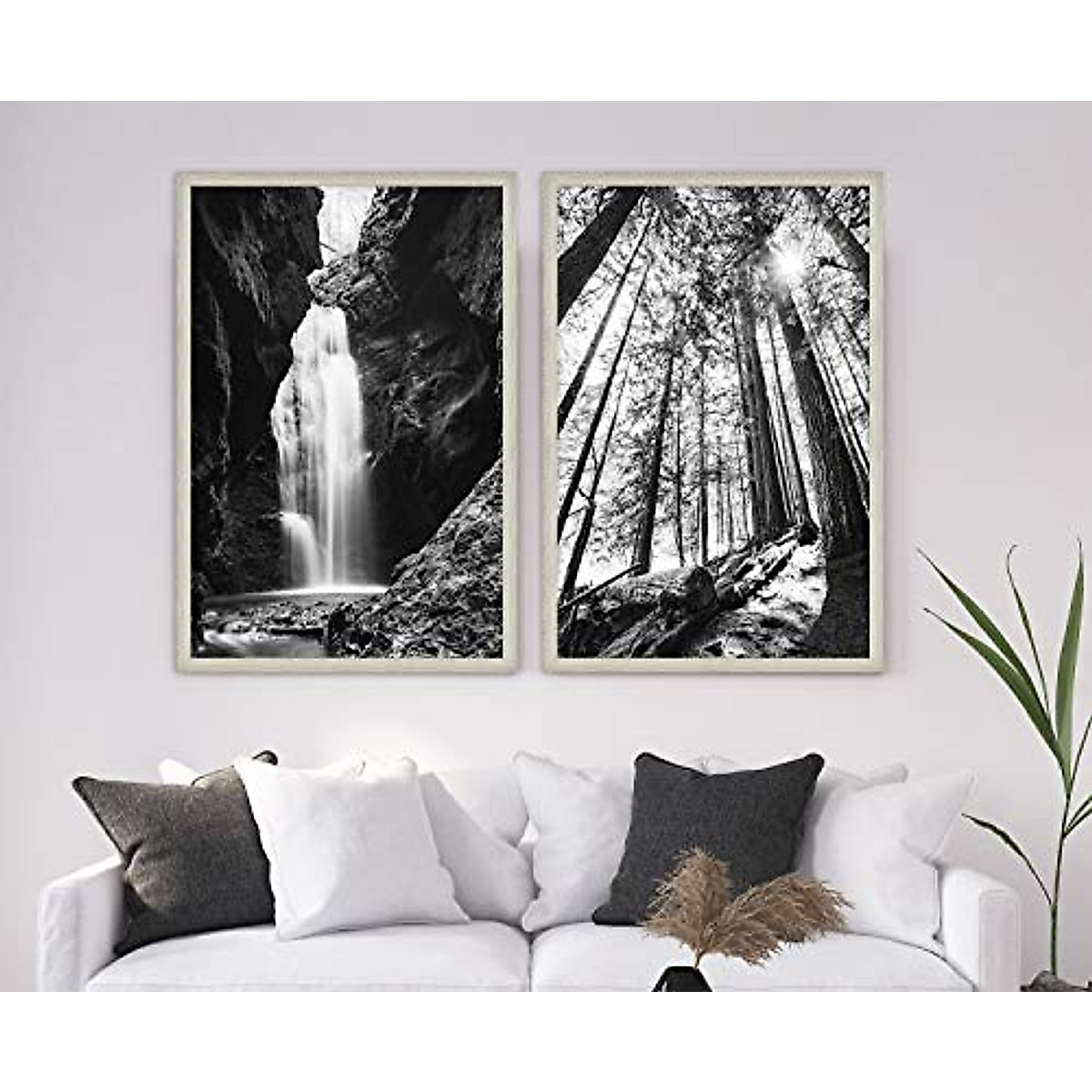 MCS Studio Gallery 24x36 Poster Frame Gray Woodgrain, Vertical & Horizontal Wall Hanging Large Picture Frame for Photos, Posters & Art Prints (2-Pack)