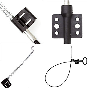 HNBun 4Pcs Recliner Pull Cable Replacement, Universal D-Ring Sofa Recliner Cables Black Couch Release Cables Replacement, Hook Exposed Cable Length 4.75 Inch with S Tip, Total Length 36.5 Inch