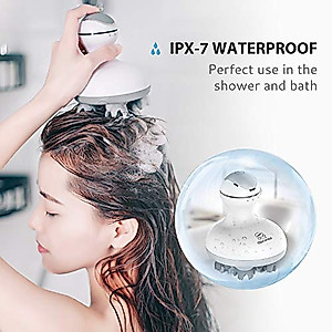 COMFIER Cordless Hair Scalp Massager- Electric Head Massager with Kneading 84 Massage Nodes, Handheld Portable Head Scratcher Massager for Hair Growth, Deep Clean and Stress Relax, Gifts for Men Dad