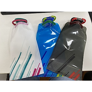 hautllaif (3 Pack) 700ml Large Foldable Water Bottle Fully Collapsible Stock Bottle, Portable Water Bottle for Running Cycling outdoor (Black, Blue, White