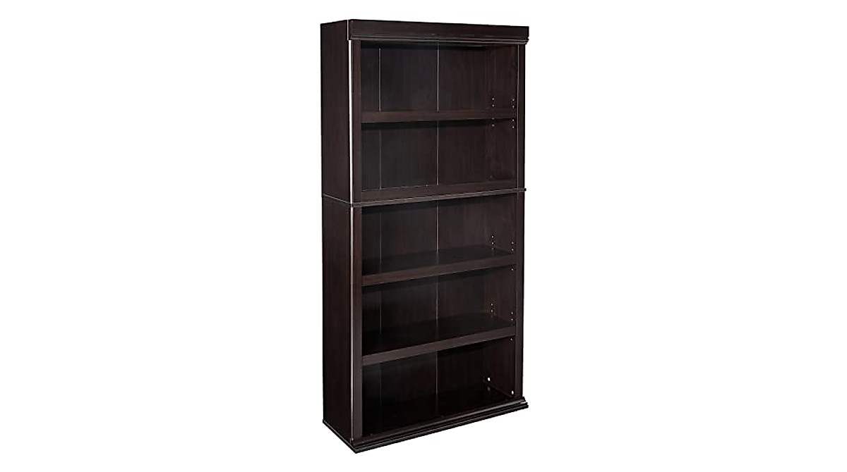 Sauder 5 Shelf Bookcase - Stylish Jamocha Wood Finish