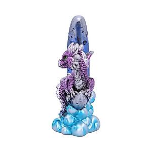 Nemesis Now U5028R0 Metallic Purple Crescent Creature Moon Dragon Figurine, Polyresin, One Size