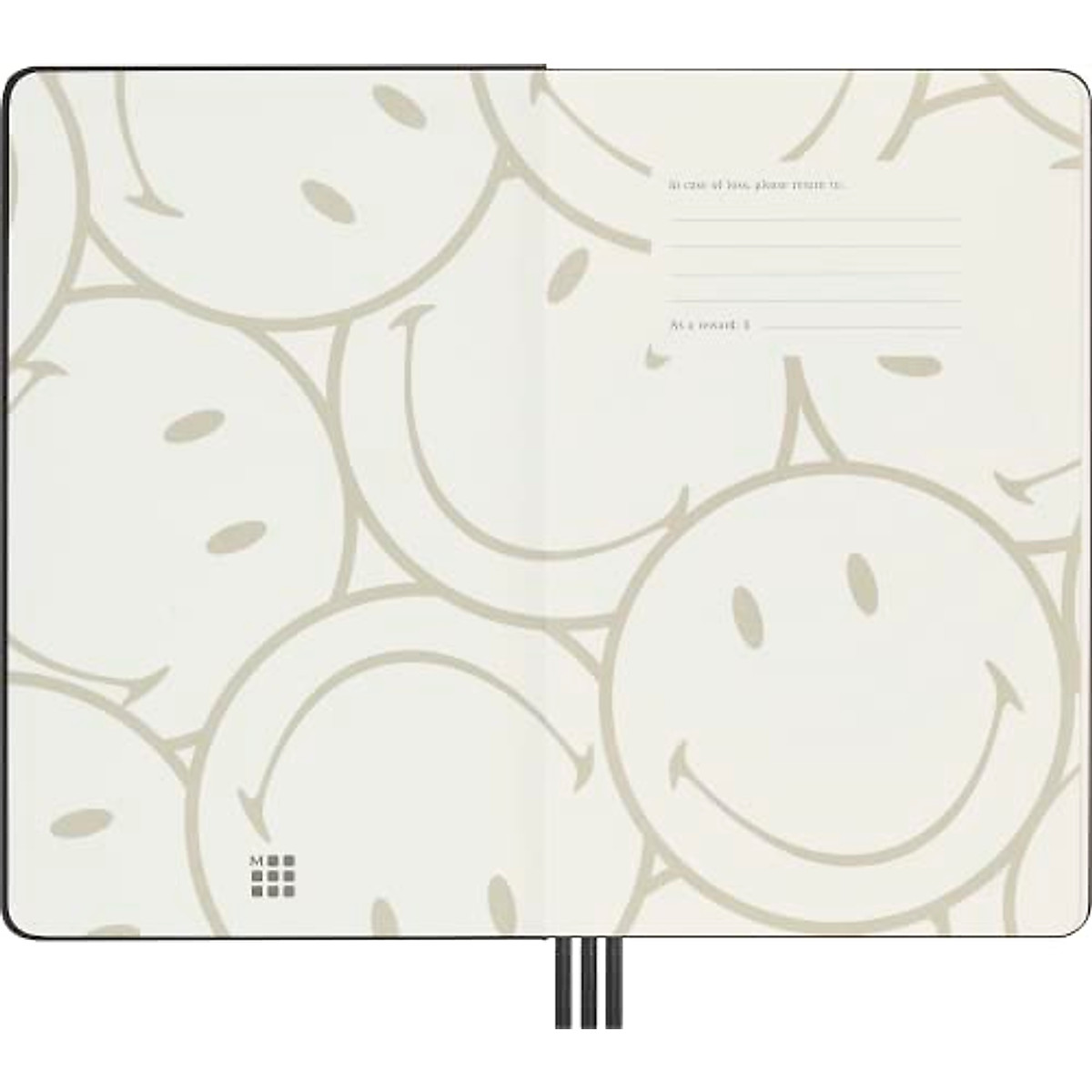Moleskine Limited Edition Smiley Positivity Planner, Hard Cover, Large (5" x 8.25"), Undated Planner, Black, 240 Pages
