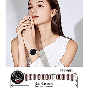 San Jeirie Stainless Steel Bands Compatible for Google Pixel Watch Band,Solid Metal Replacement Wristband Strap for Men Women(Rose Gold)