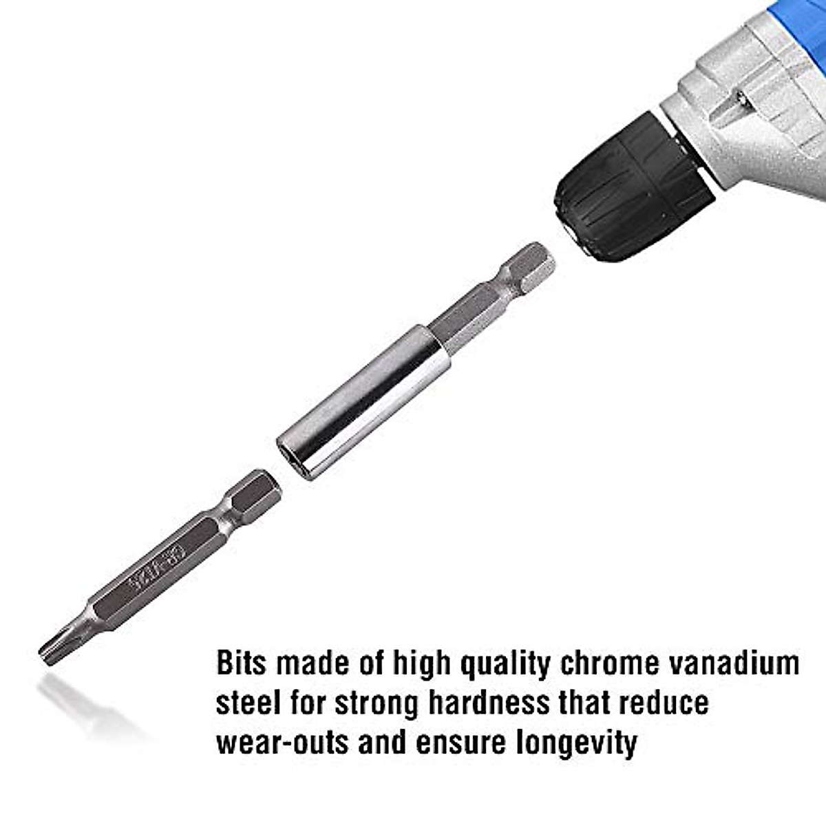 208 Piece Screwdriver Bit Set Security Bit Chrome Vanadium Steel Professional Ended Screw Tools Box by WULFPOWERPRO