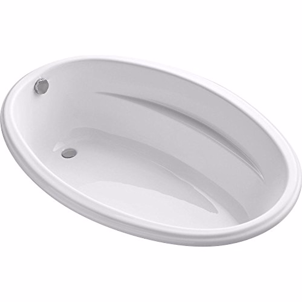 Kohler K-1147-0 5 ft. Drop-In Oval ExoCrylic Bathtub w/Reversible Drain White