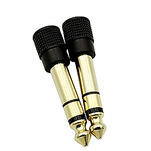Chadou Audio Adapter 6.35mm (1/4 inch) Male to 3.5mm (1/8 inch) Female Stereo Headphone Connector Gold Plated, 2 Pack