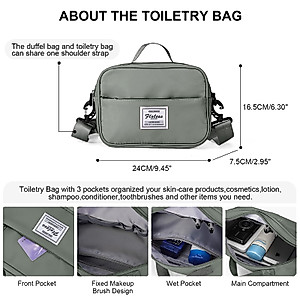 Weekender Bag for Women,Travel Bag with Toiletry Bag,Duffel Overnight Carry on Bag Personal Item Bag with Small Crossbody Bag