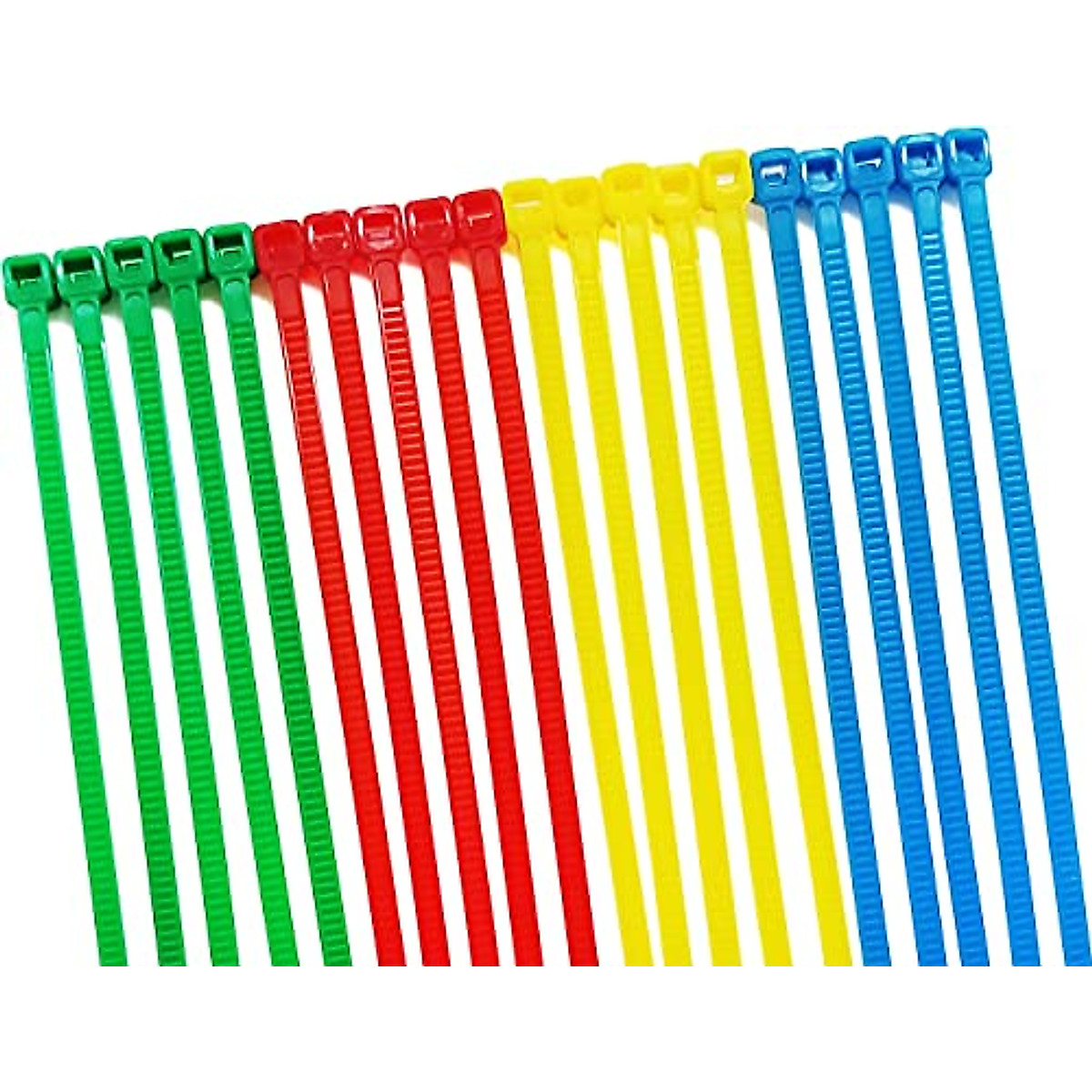 400Pcs Colored Zip Ties 4 Inch Cable Ties, 4/6/8 Inch Optional, Red Yellow Green Blue Small Zip Ties Set - 4 Inch