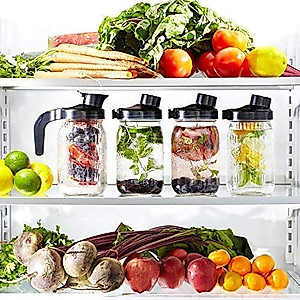 Nourished Essentials Fruit Infuser Water Bottle - with 35 oz Thermal Jar - Compatible with All Glass Wide Mouth Mason Jars - BPA Free - Infuse water, for sport, outdoor and indoor recreation