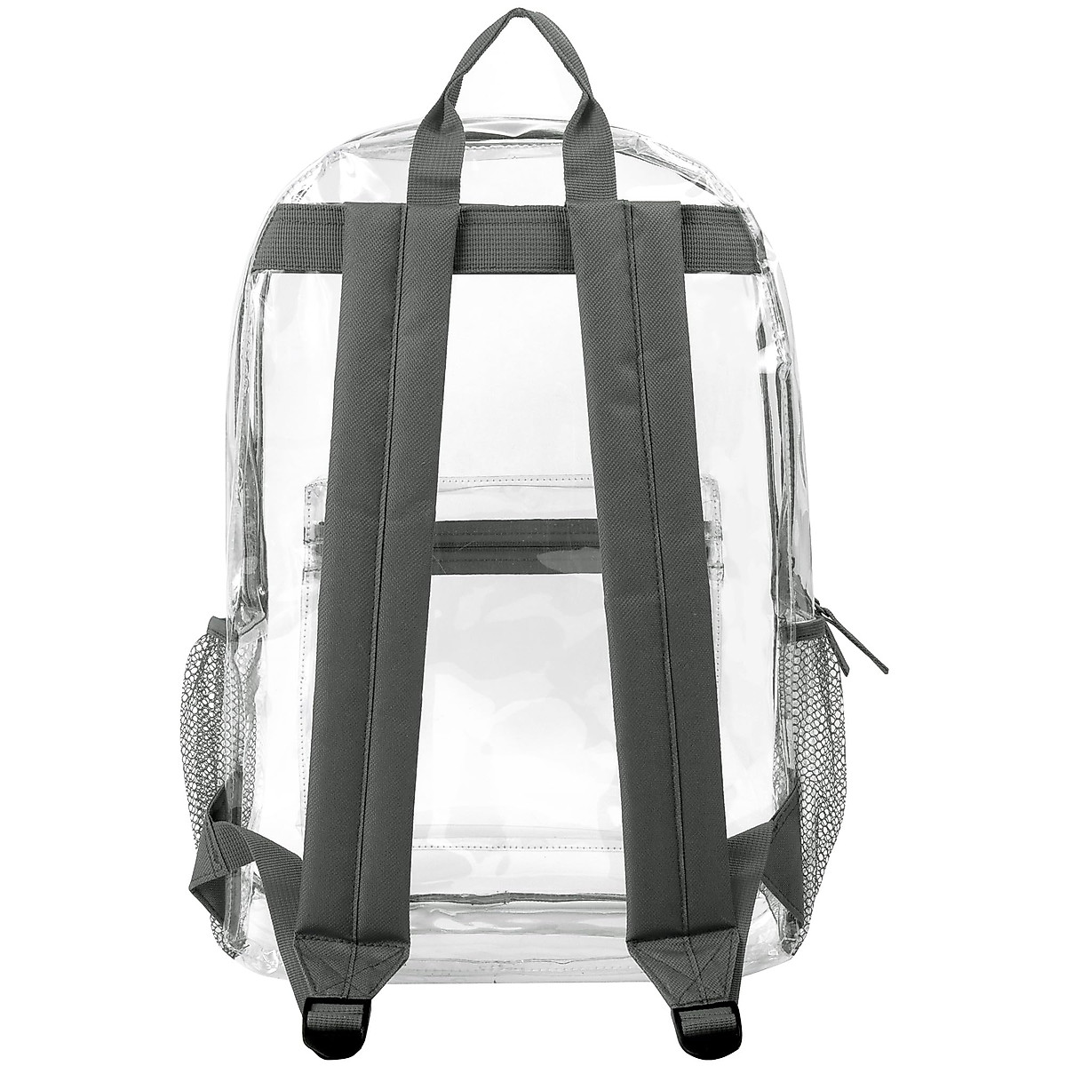 Clear Backpack With Reinforced Straps For Security & Sporting Events (Gray)