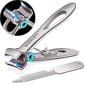 Toe Nail Clippers Adult - Nail Clippers for Thick Nails with Oversized Wide Jaw Opening 15mm,Heavy Duty Toe Nail Clippers, Men and Seniors - by WEKEY