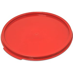 Carlisle FoodService Products Storplus Round Food Storage Container Lid with Stackable Design for Catering, Buffets, Restaurants, Polypropylene (Pp), 6 To 8 Quarts, Red
