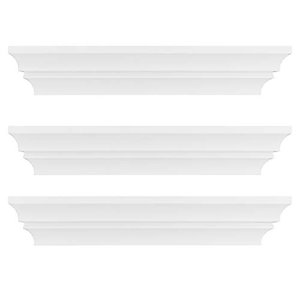 kieragrace Madison Contoured Floating Wall Shelf - White, 16", Set of 3