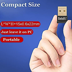 USB Bluetooth Adapter for PC, Warmstor Bluetooth 5.1 Dongle Receiver Support Windows 11/10/8.1/8/7 for Desktop, Laptop, Bluetooth Headsets, Speakers, Keyboard, Mouse, Printer