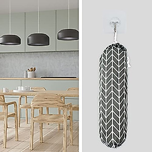 AMMON Plastic Bag Holder 2 Pcs Wall Mount Grocery Bag Holder Large Grocery Bag Dispenser Organizer for Home Kitchen Pantry Decor 22x9 Inch (Gray)