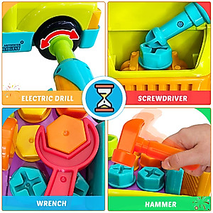 Toys for 3 Year Old Boys Bump & Go Construction Truck Take Apart Car Toys for 3 4 5 6 7 Year Old Boys Girls with Drill Tool,Music/Lights,Early Educational Christmas Birthday Gifts for Kids Age 3-5