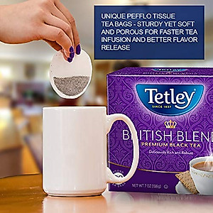 Tetley British Blend Premium Black Tea, Rainforest Alliance Certified, 80 Tea Bags (Pack of 4)